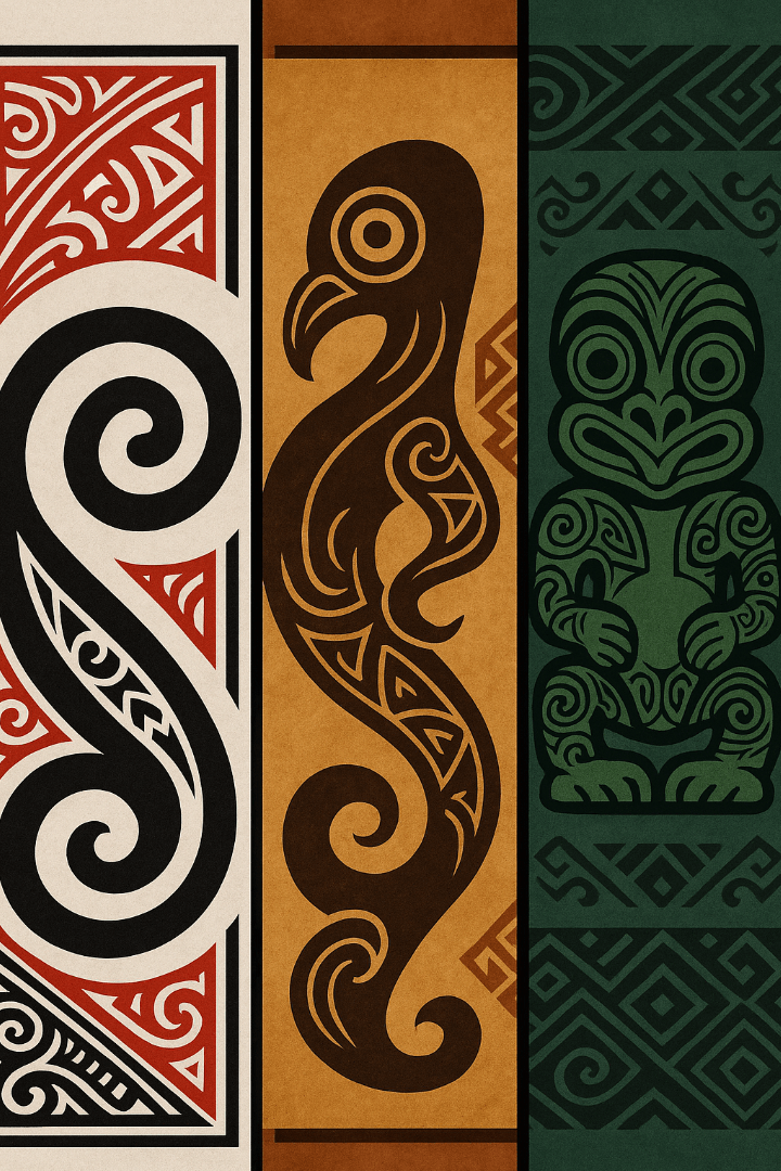 Maori Inspired Wall Art Limited Edition Triptych – 224 Digital Studio LLC